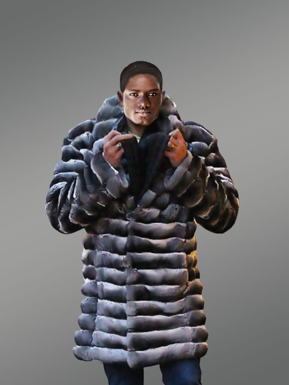 Men’s Long Chinchilla Coat