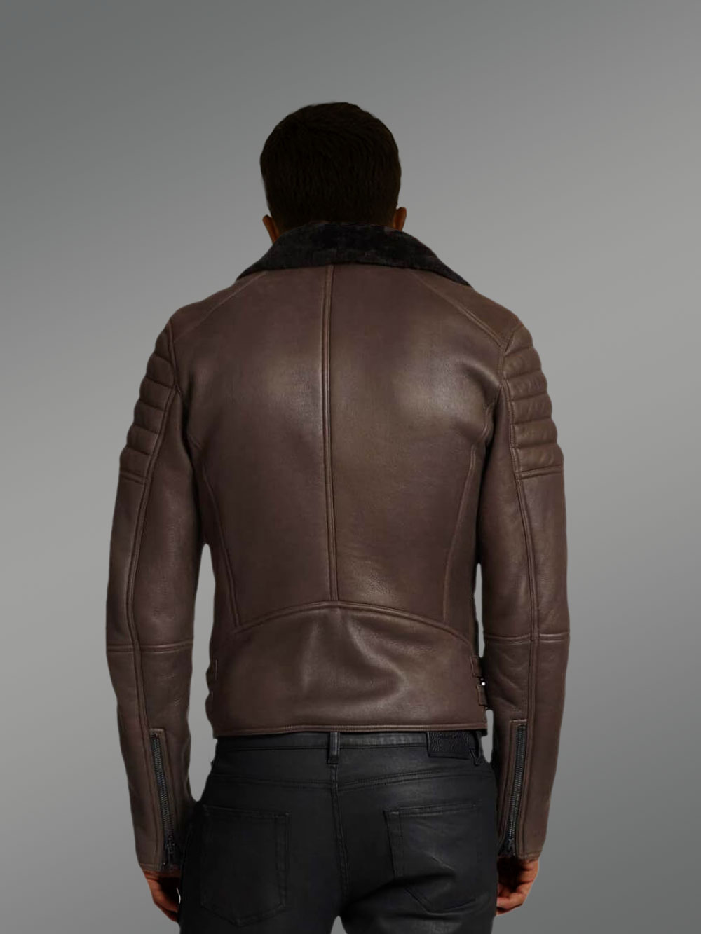 Authentic Coffee Brown Shearling Jacket