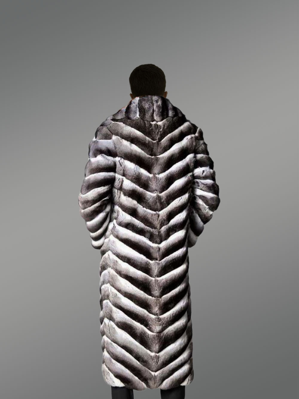 Chinchilla Fur Based Long Coat for Men