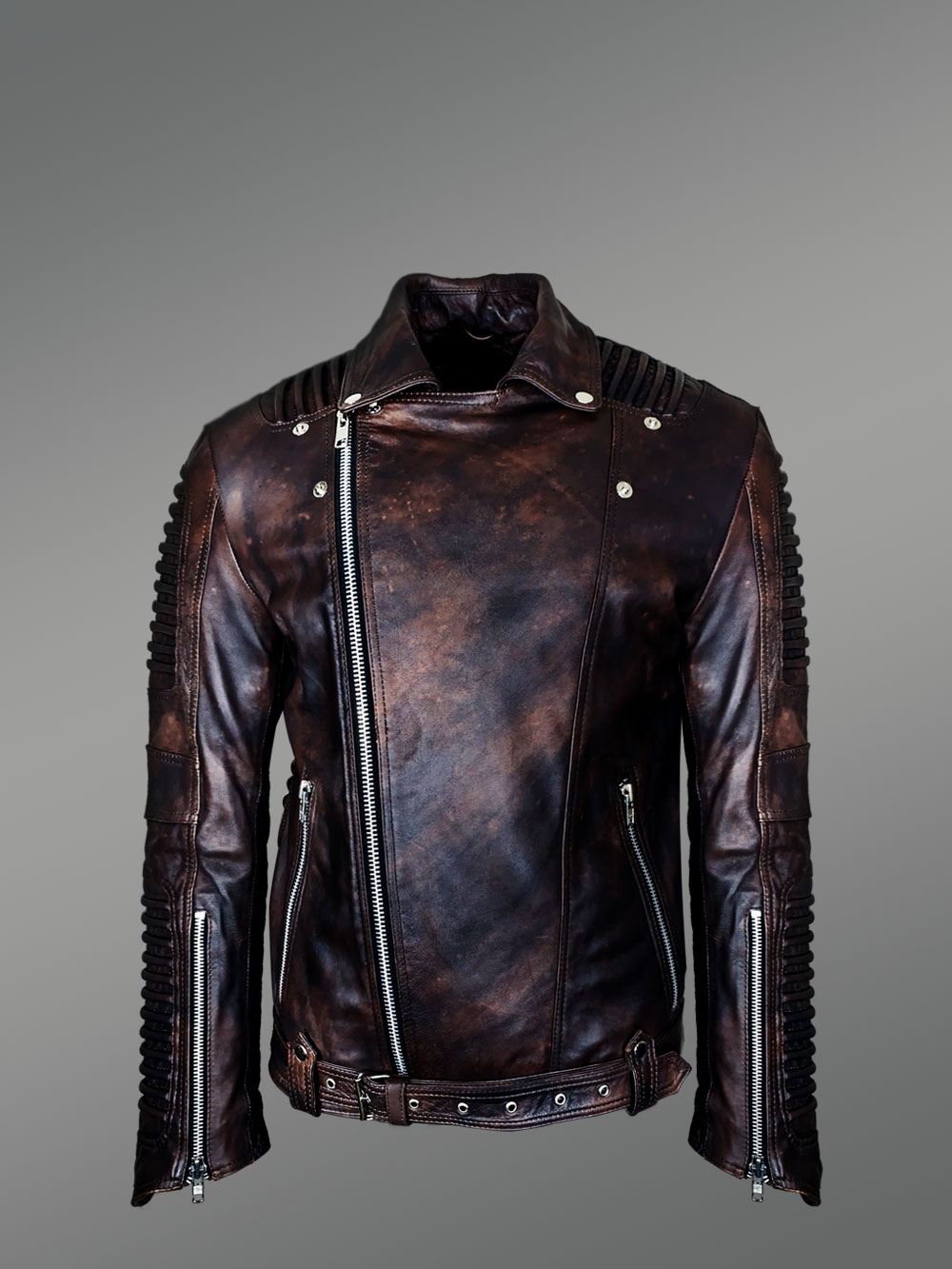 Classy and tasteful Italian-finish leather Jacket in coffee for men who ...