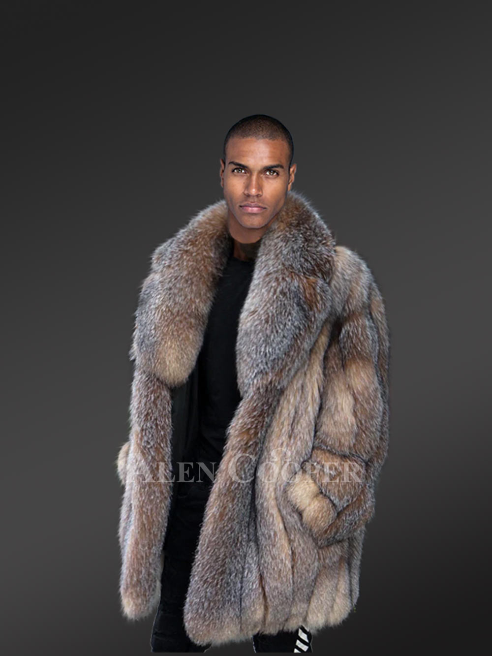 Fox Fur Bomber Jacket for Men