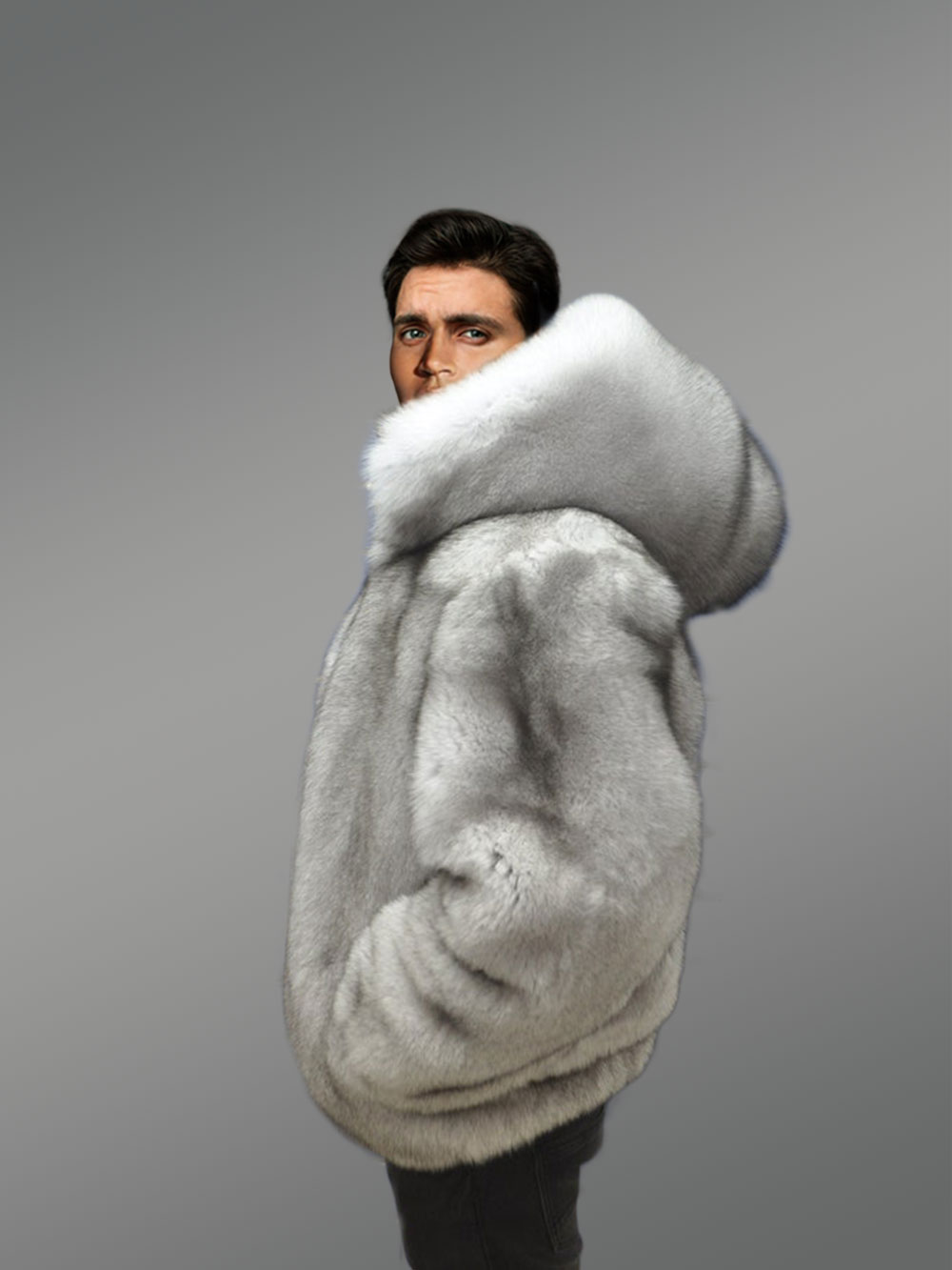Mens Full Skin Fox Fur Jacket for Trendsetting Looks
