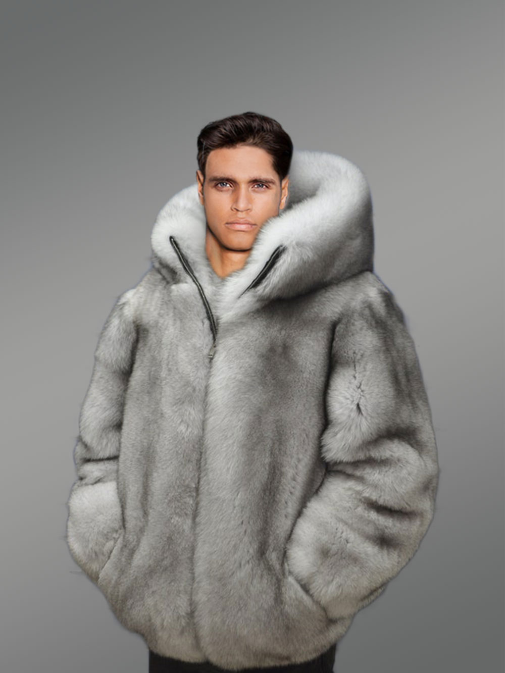 Mens Full Skin Fox Fur Jacket for Trendsetting Looks