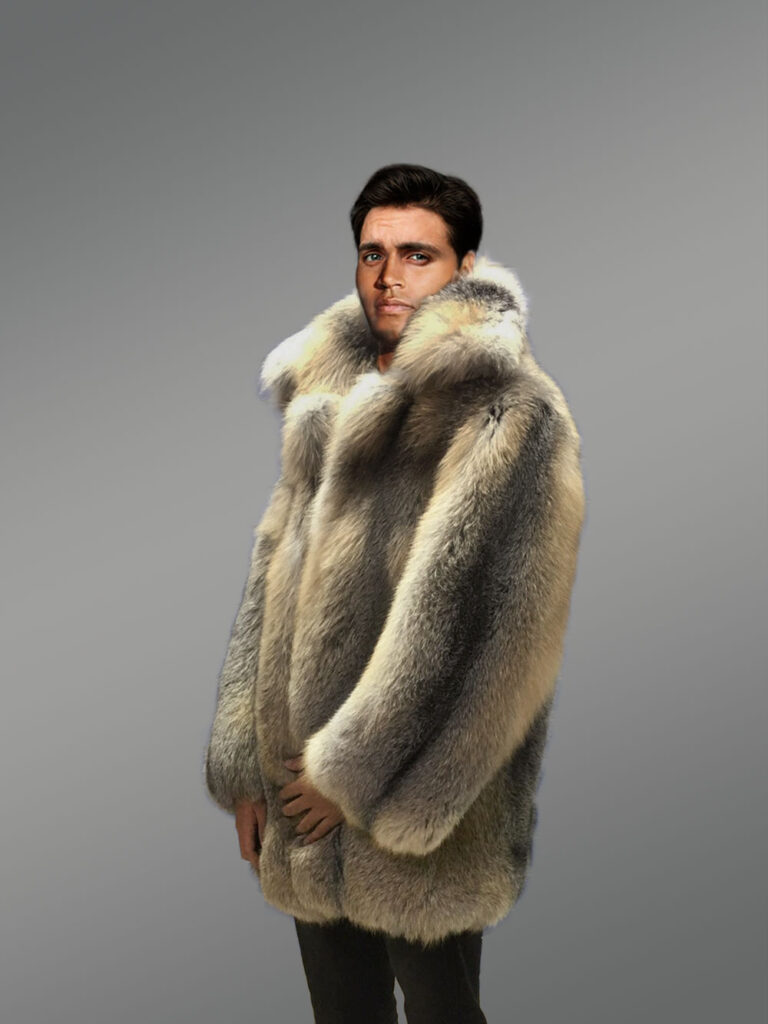Mens Luxury Fox Fur Coat for a High-Fashion Look