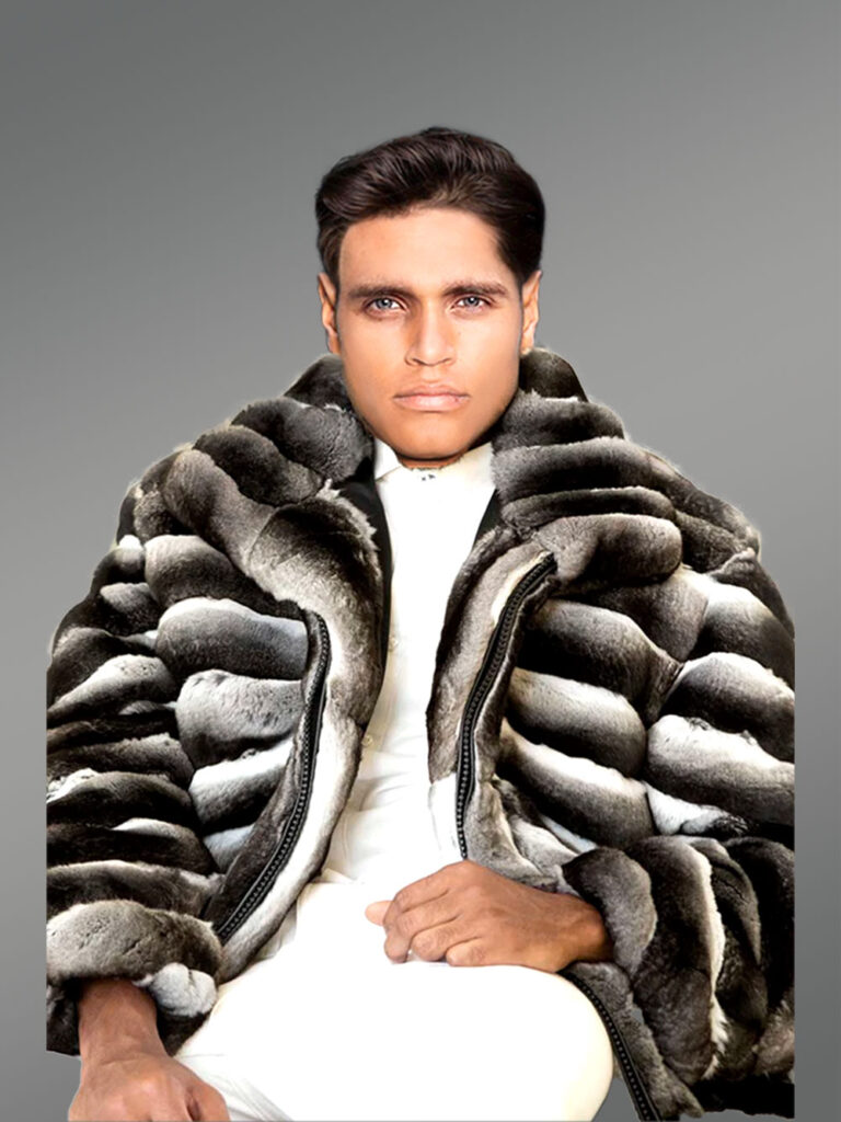 Men's Celebrity Style Real Chinchilla Jacket
