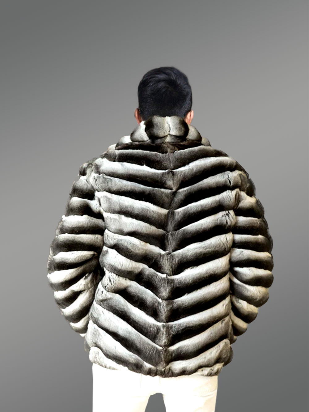 Men's Celebrity Style Real Chinchilla Jacket