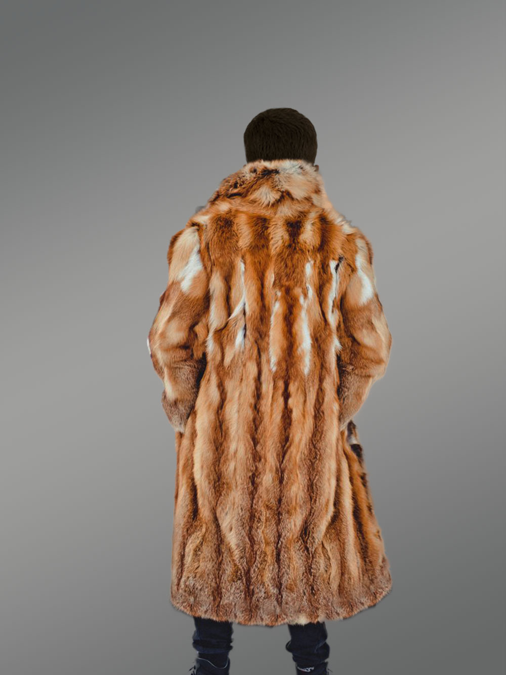 Mens Red Fox Long Coat for A Regal Look Anytime Anywhere