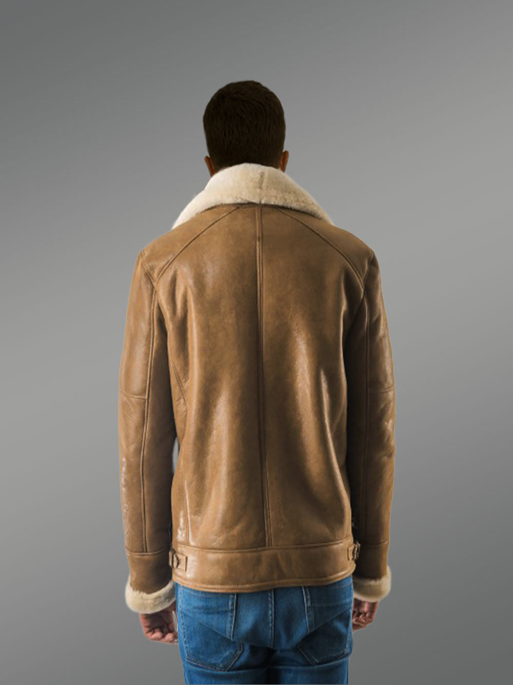 Men’s Genuine Sheepskin Shearling Bomber Jacket