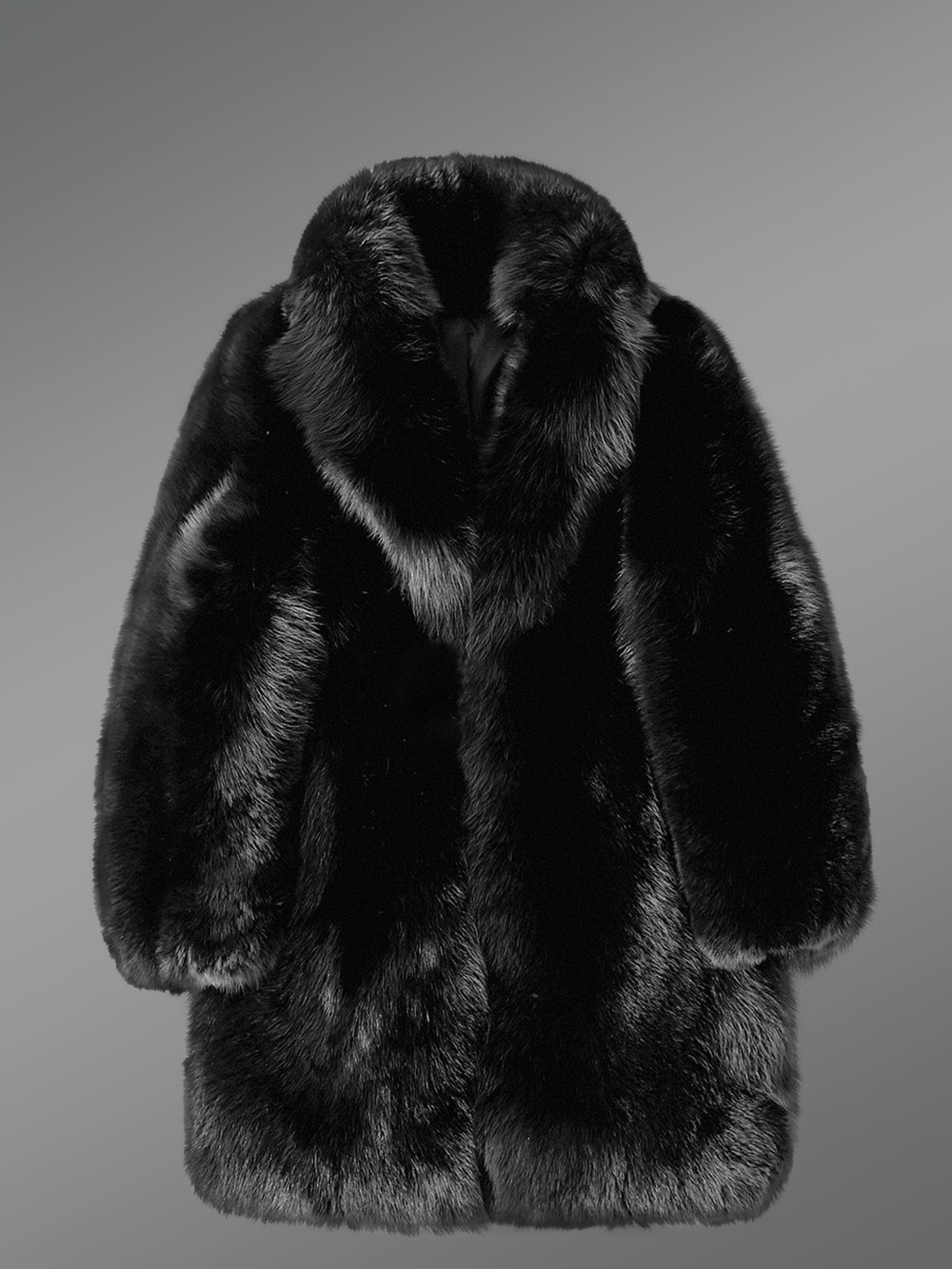 Mens Black Fox Fur Coat for a Bold & Classy Look