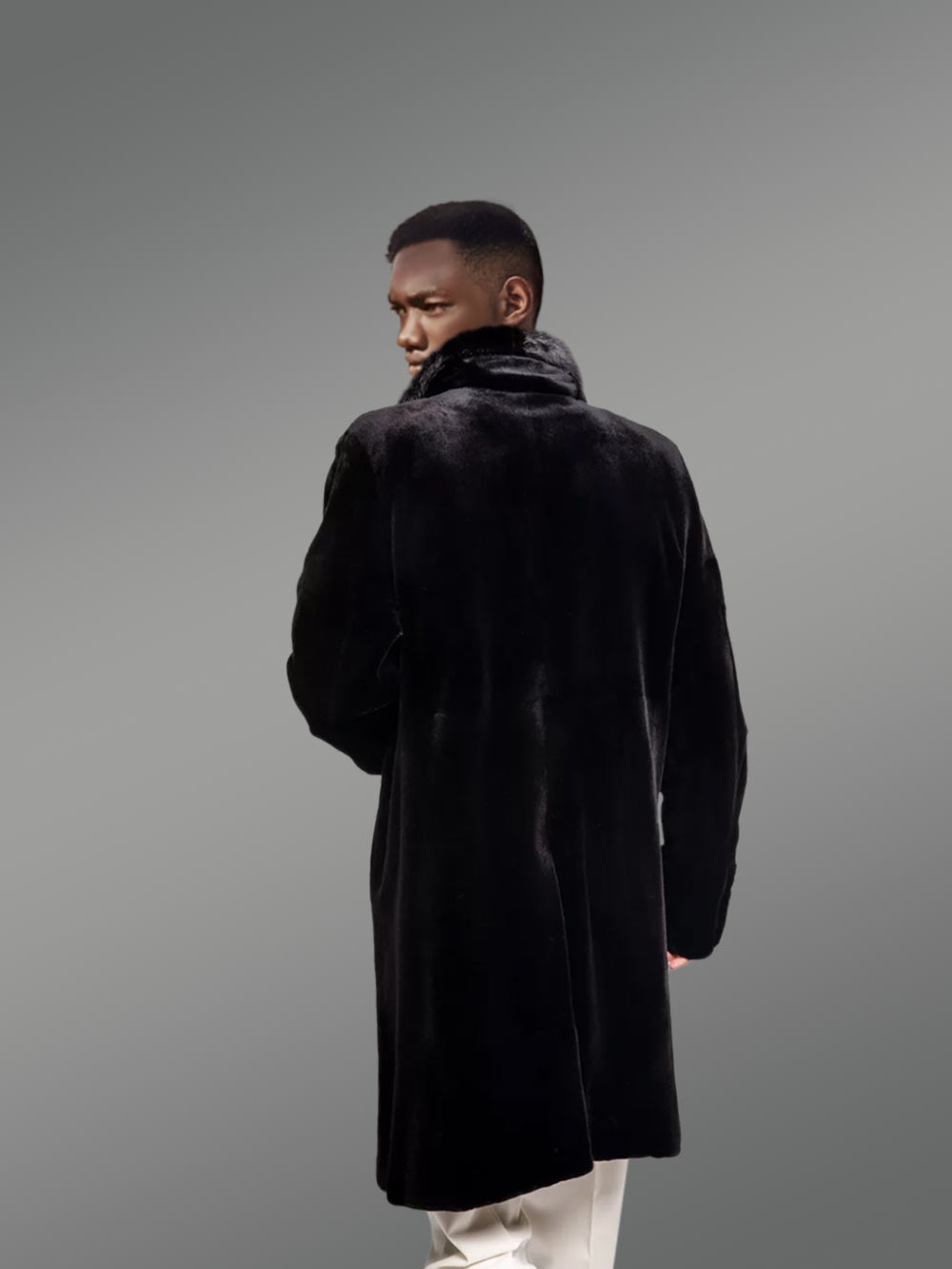 Sheared Mink Fur Coat for Men