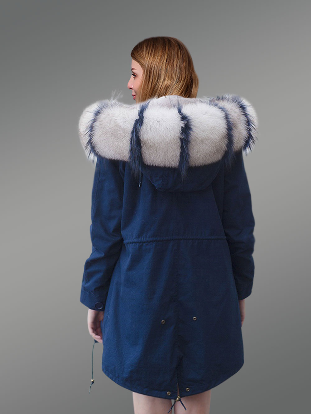 Elegant Navy Blue Winter Parka