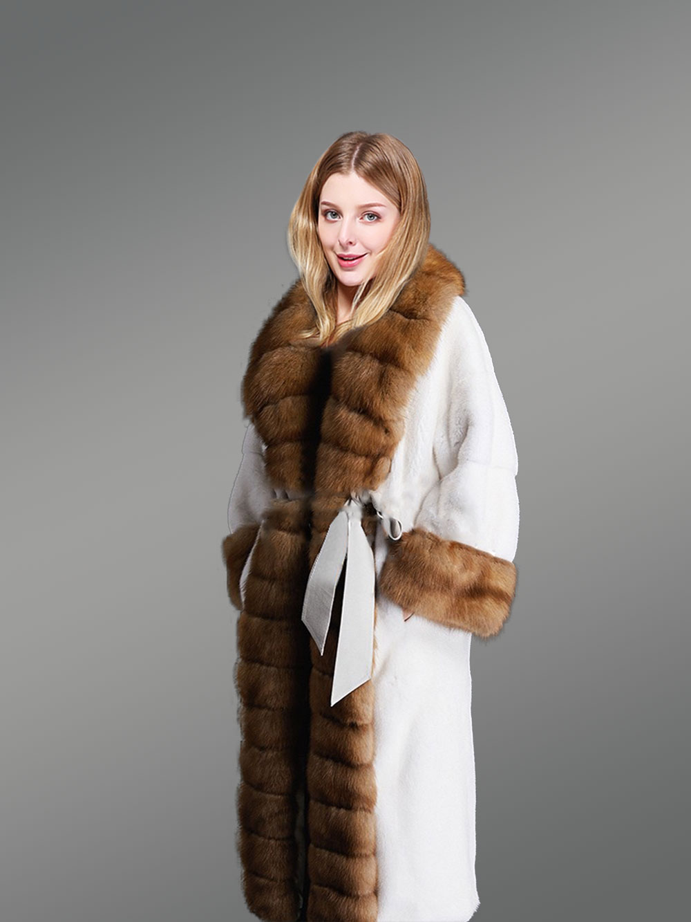 Women’s Genuine Mink Fur Long Coats for Exotic Style