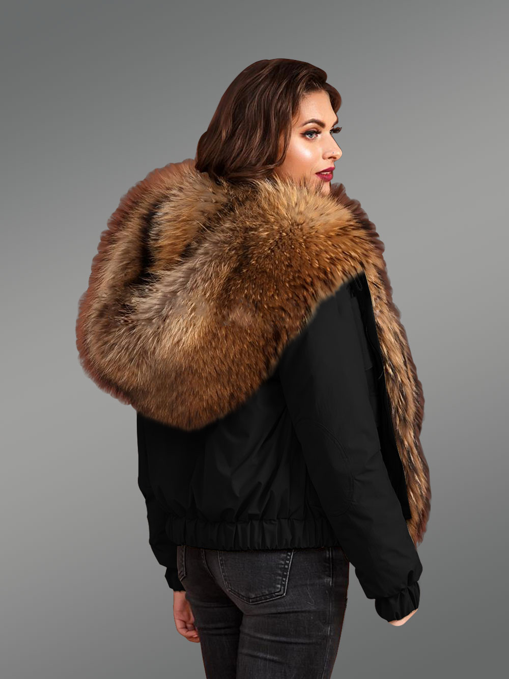 Finn raccoon Hybrid black parka with rabbit liner convertibles for divas!