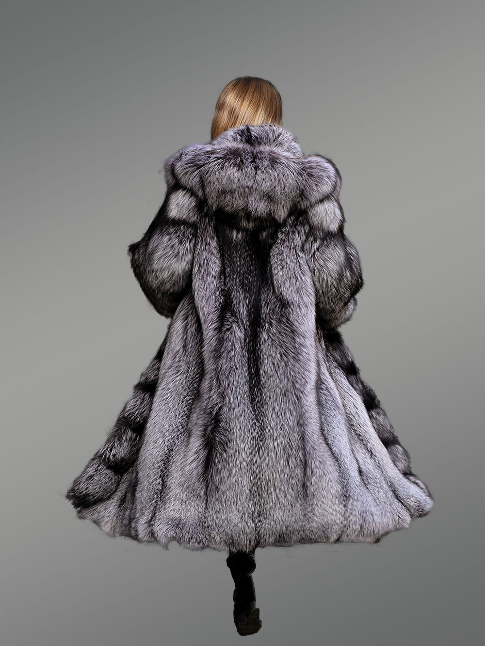 Silver Fox Fur Coat for Women