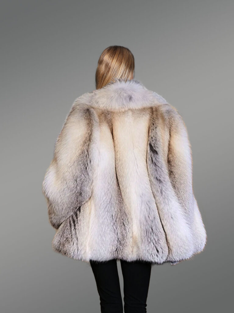 Luxury Fawn Light Fox Fur Coat for Women