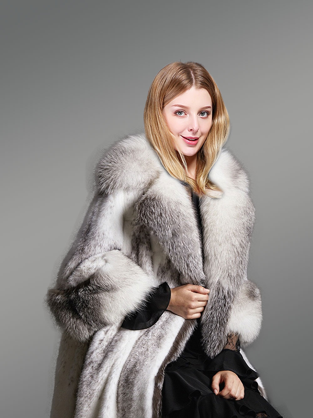 Mink fur long coats to add grace to women