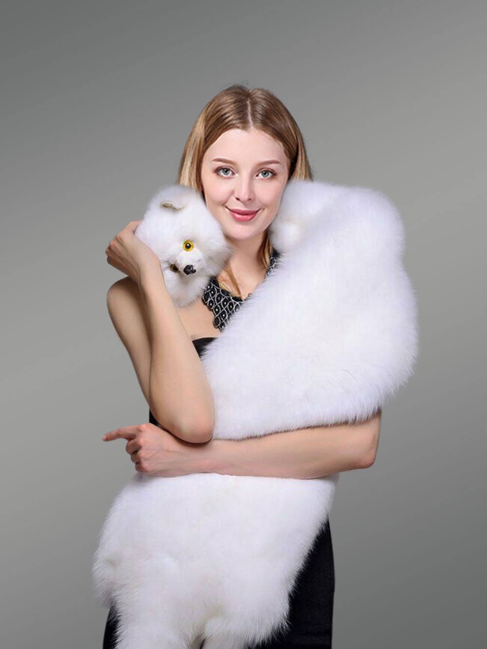 Fox fur Scarf with Tail