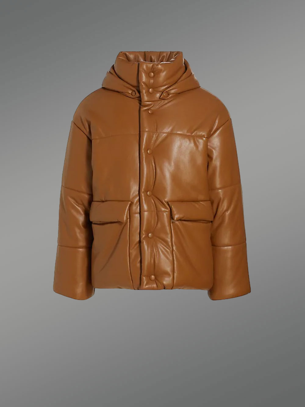 Men’s Puffer Leather Bomber Jacket
