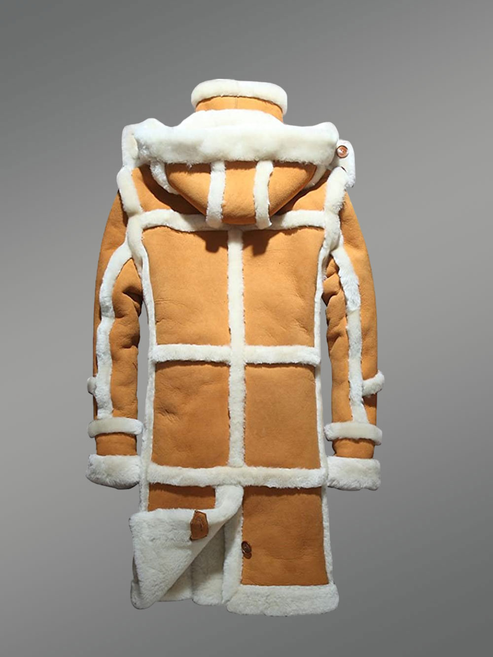 Mens shearling long coat