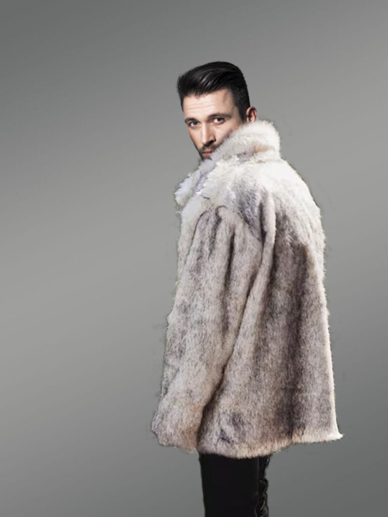 Mens wolf fur jacket