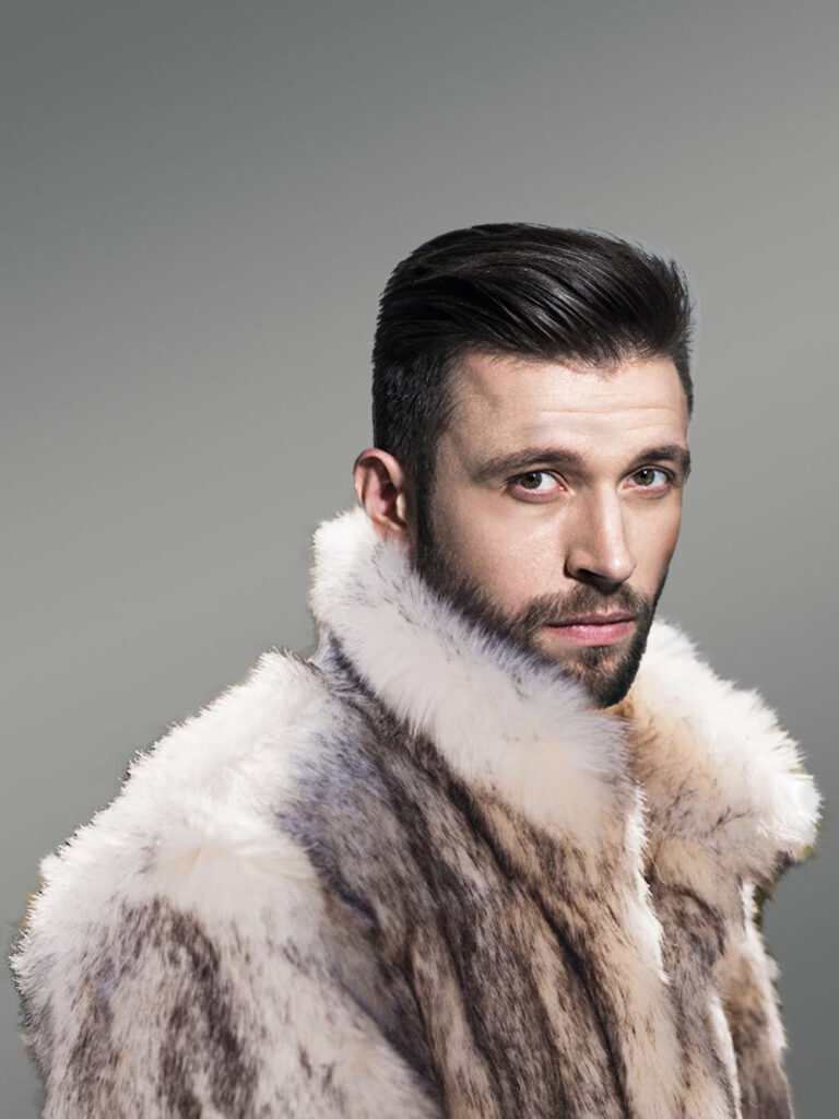 Mens wolf fur jacket