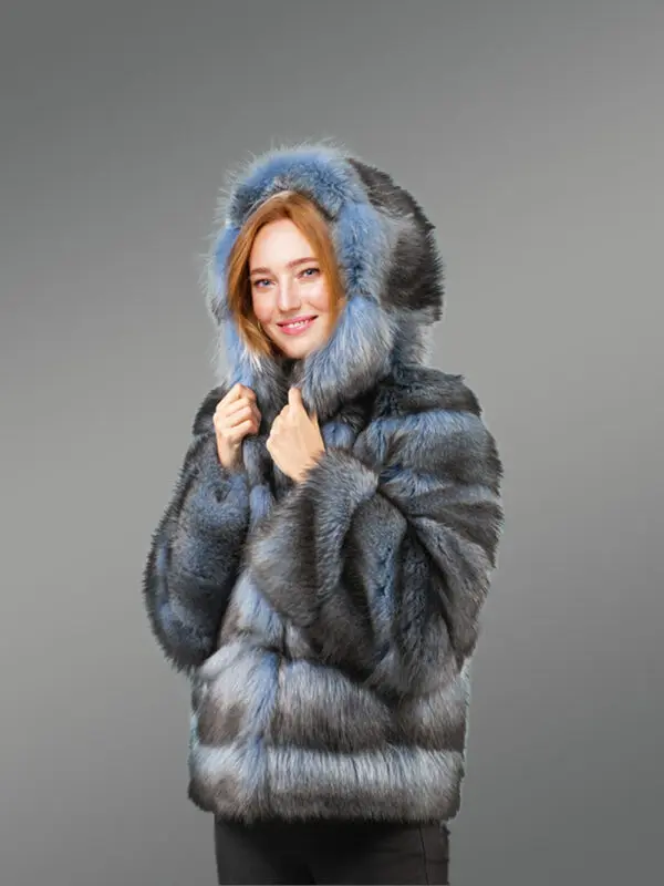 Fox fur Coat in Parallel Layer Style